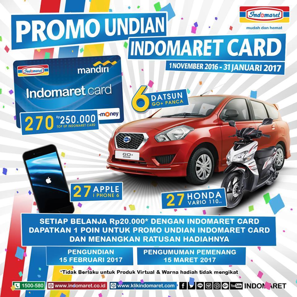 Gratis Mobil Datsun GO, Motor Honda, Saldo Indomaret Card dari ...