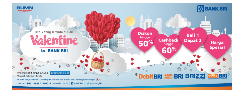 Program Cashback dan Diskon Promo Valentine BRI 2020 - Info Kuis Berhadiah